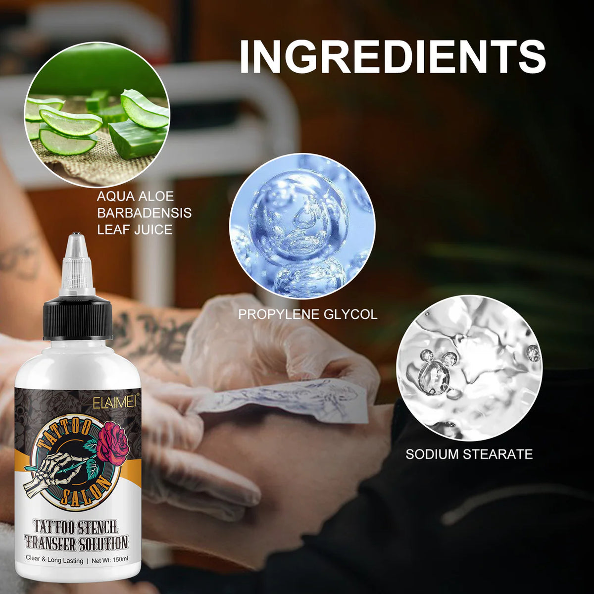 Elaimei Tattoo Stencil Transfer Solution 150ml | Tatkings